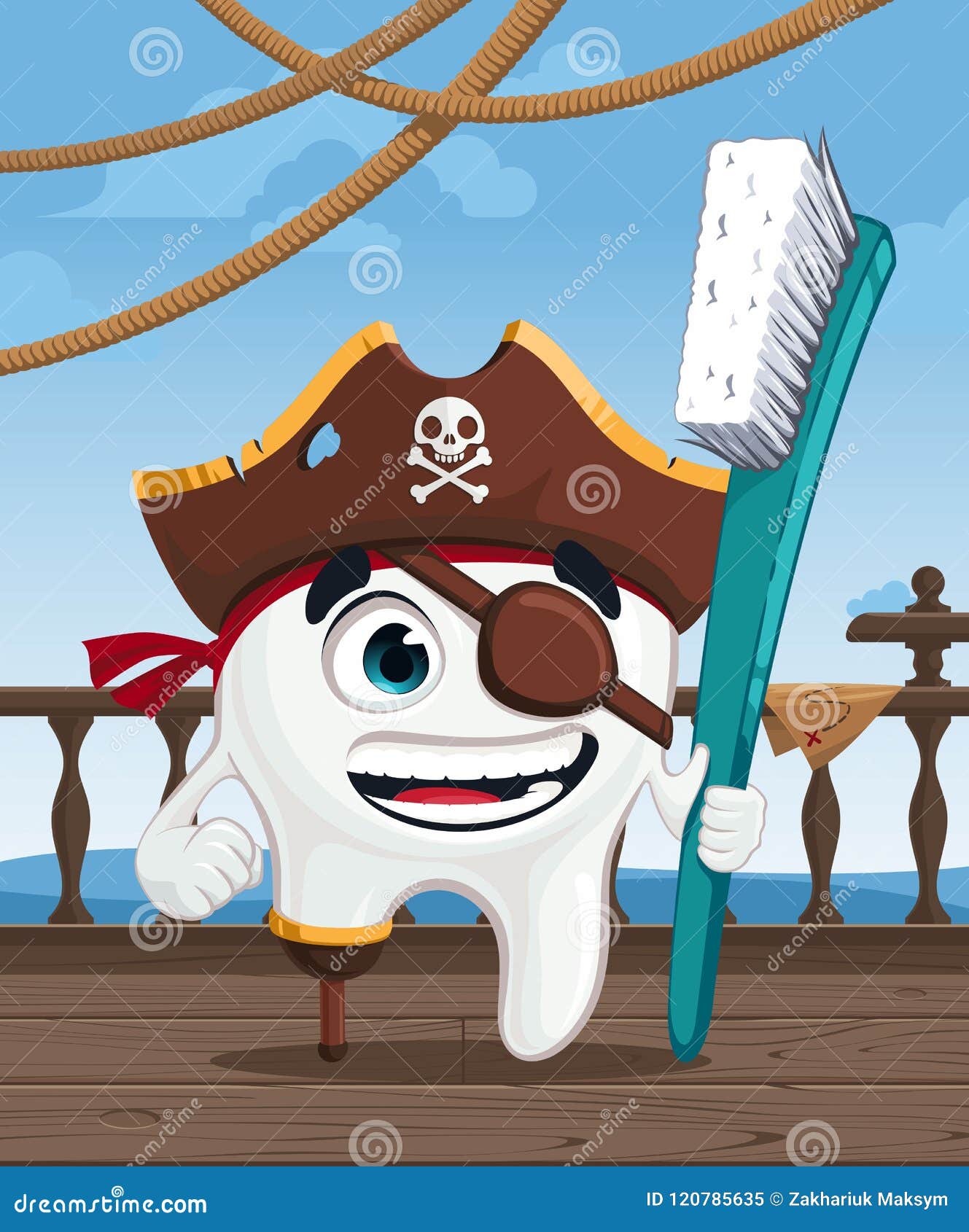 Pirate tooth stock vector. Illustration of molar, dental - 120785635