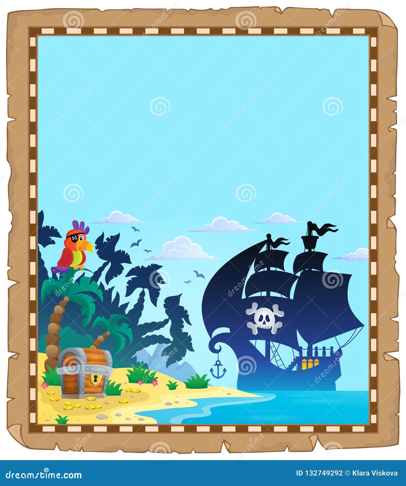 Pirate topic parchment 2 stock vector. Illustration of bone - 132749292