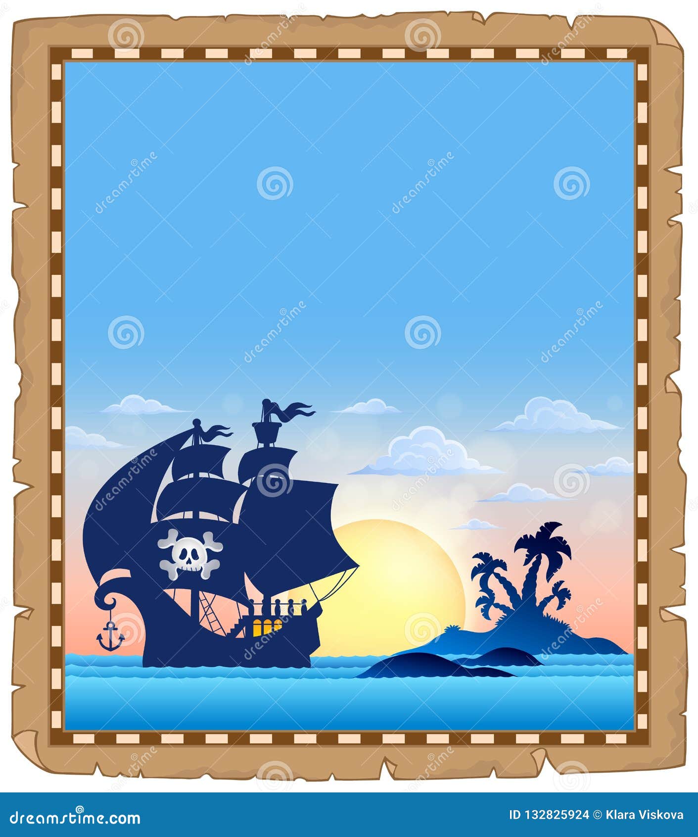 Pirate topic parchment 4 stock vector. Illustration of anchor - 132825924