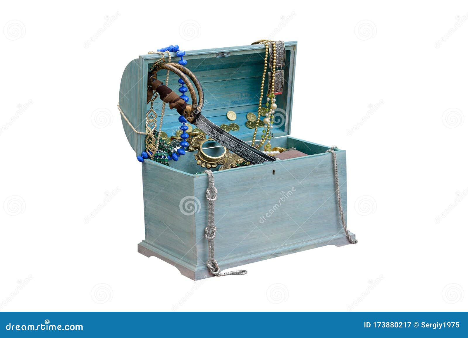 Pirate Treasure Chest Isolated on White Background Stock Image - Image ...