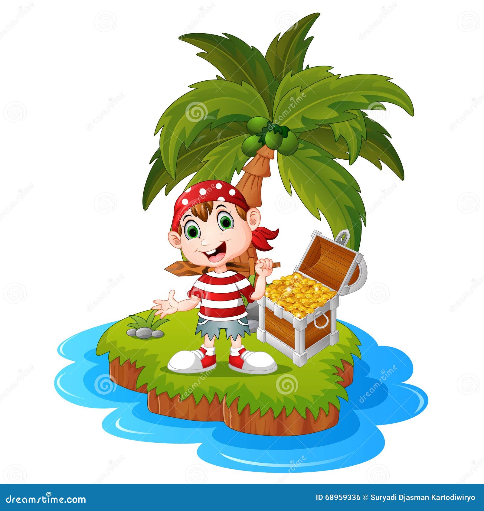 Pirate in the Treasure Island Stock Vector - Illustration of cartoon ...