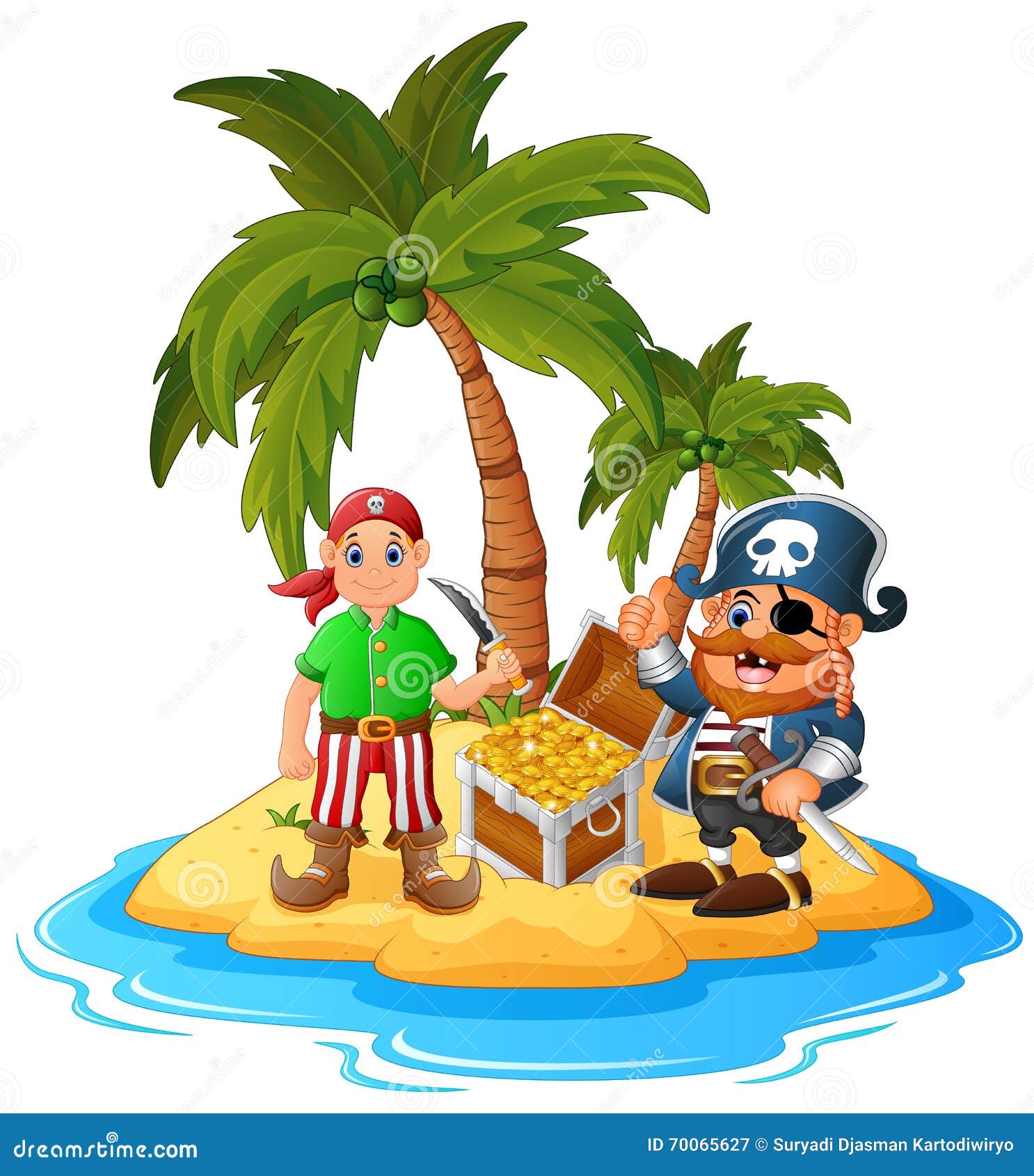 Pirate in the Treasure Island Stock Vector - Illustration of child ...