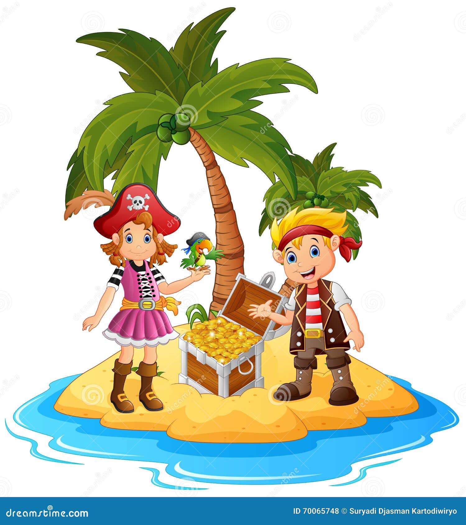 Pirate in the Treasure Island Stock Vector - Illustration of holiday ...