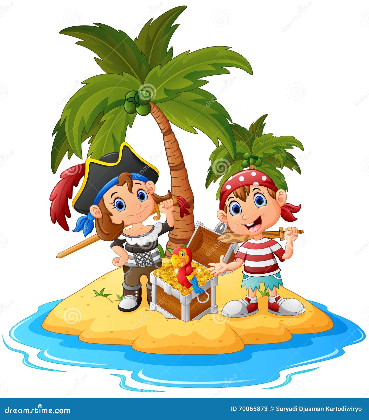 Pirate in the Treasure Island Stock Vector - Illustration of adventure ...