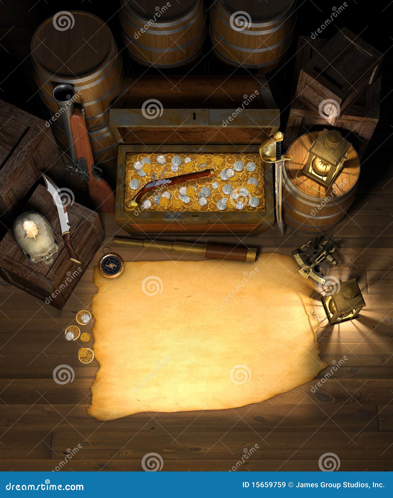 Pirate Treasure Map Royalty-Free Stock Image | CartoonDealer.com #119141866