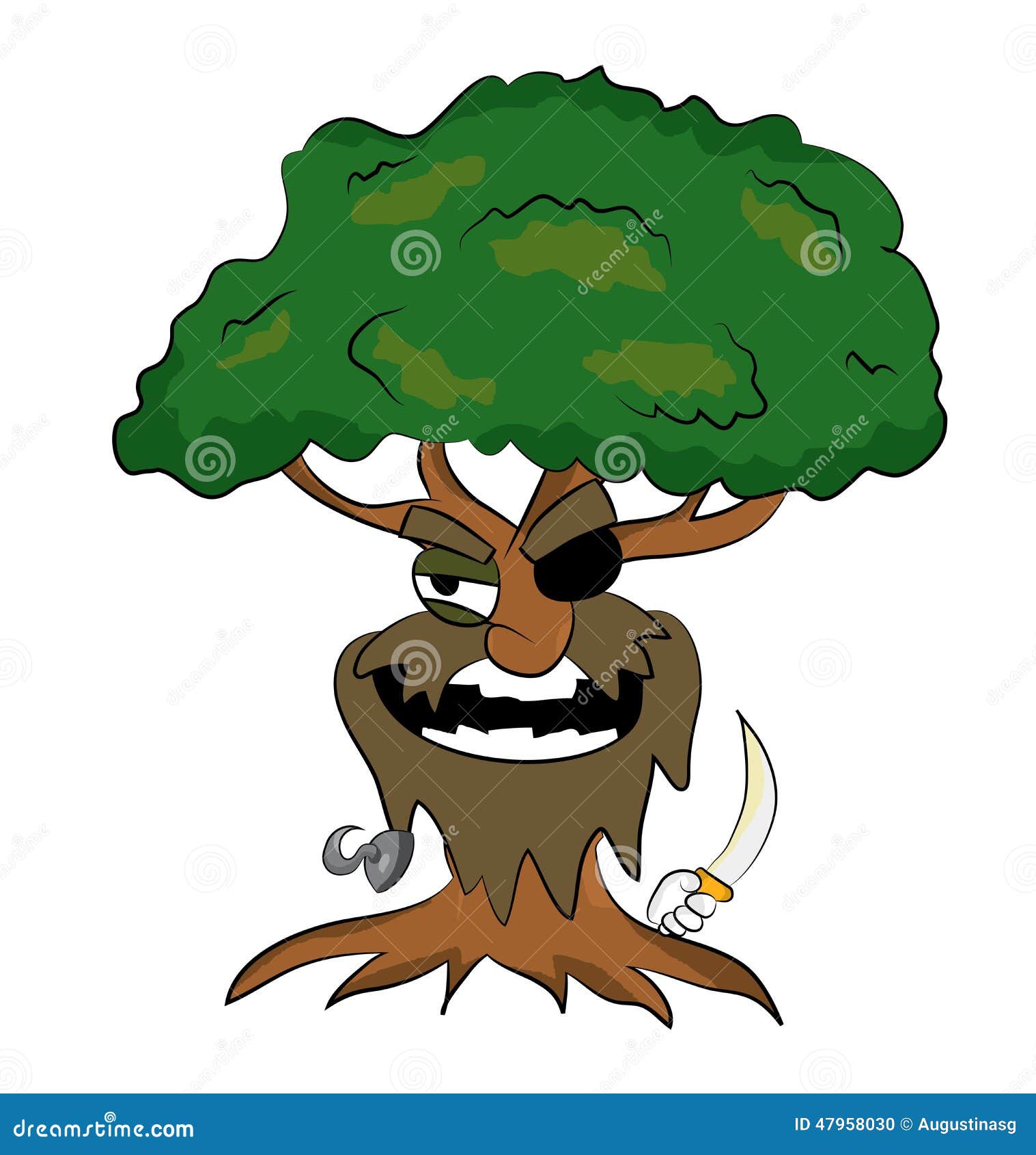 Pirate Tree Cartoon Royalty-Free Illustration | CartoonDealer.com #47958030