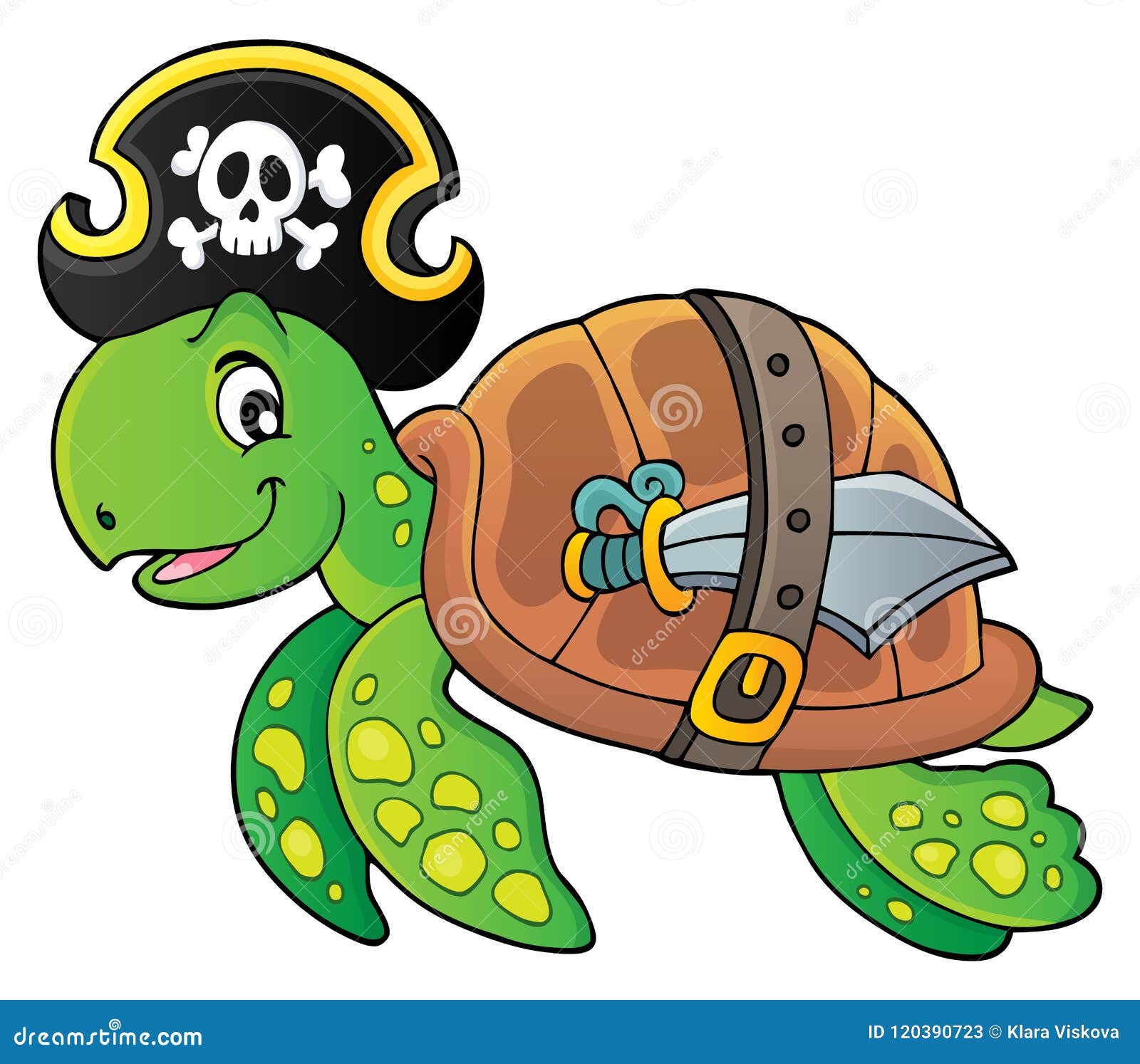 Pirate Turtle Theme Image 1 Stock Vector - Illustration of conceptual ...