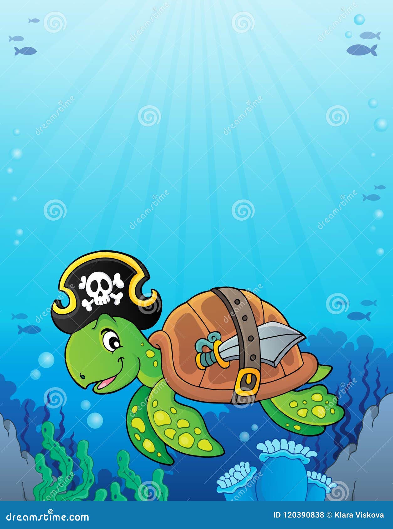Pirate Turtle Theme Image 3 Stock Vector - Illustration of light ...