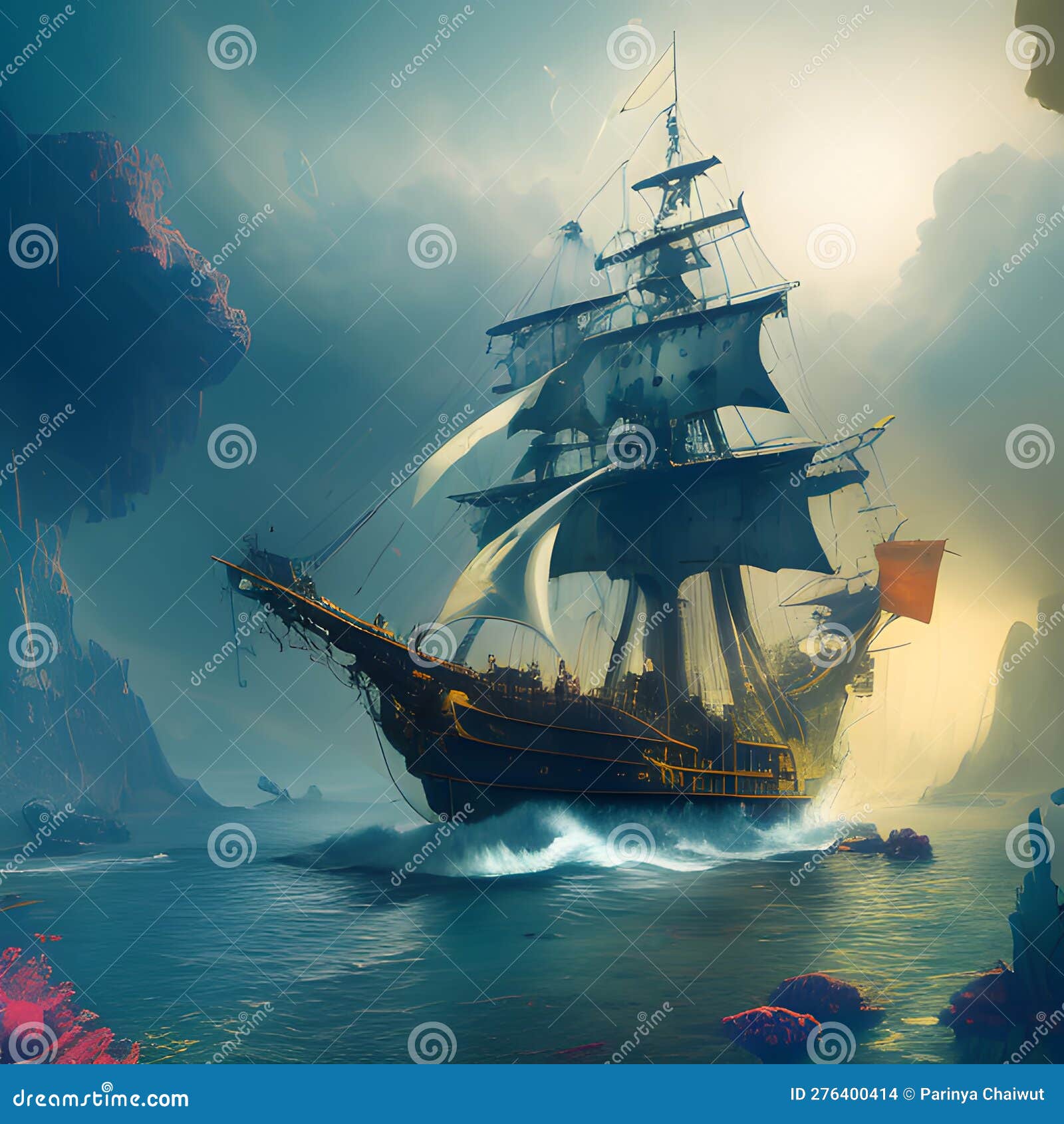 The Pirate Vortex, Generative AI Stock Illustration - Illustration of ...