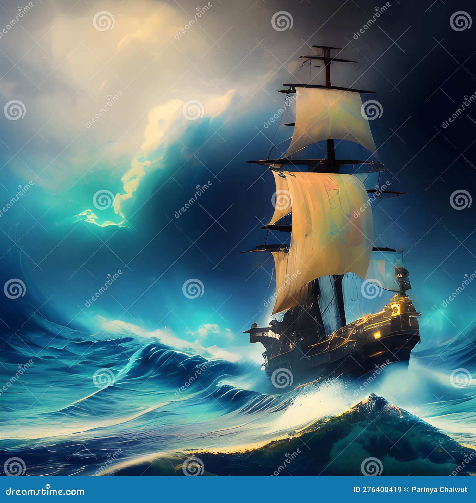 The Pirate Vortex, Generative AI Stock Illustration - Illustration of ...