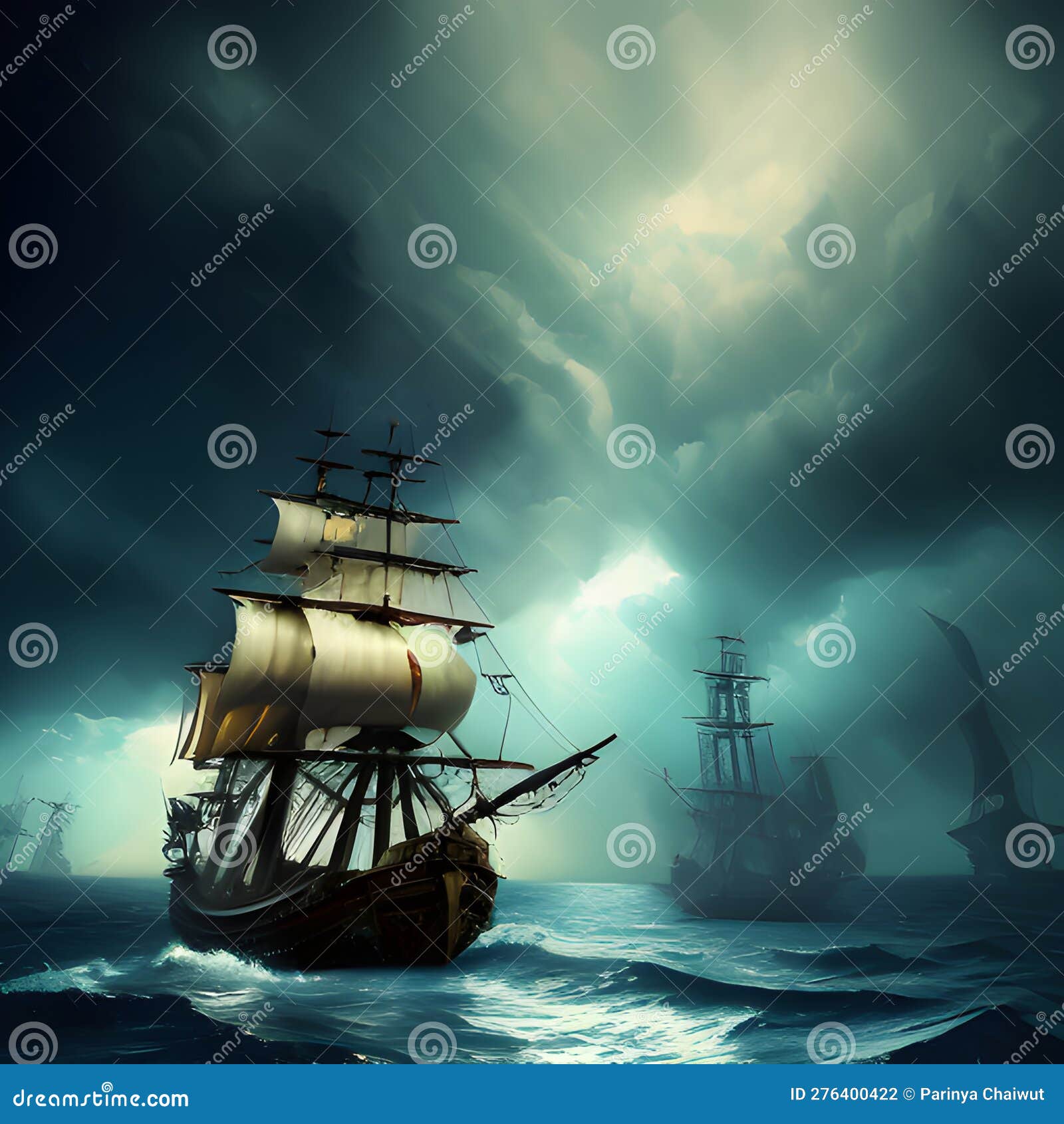 The Pirate Vortex, Generative AI Stock Photo - Image of waves, ship ...