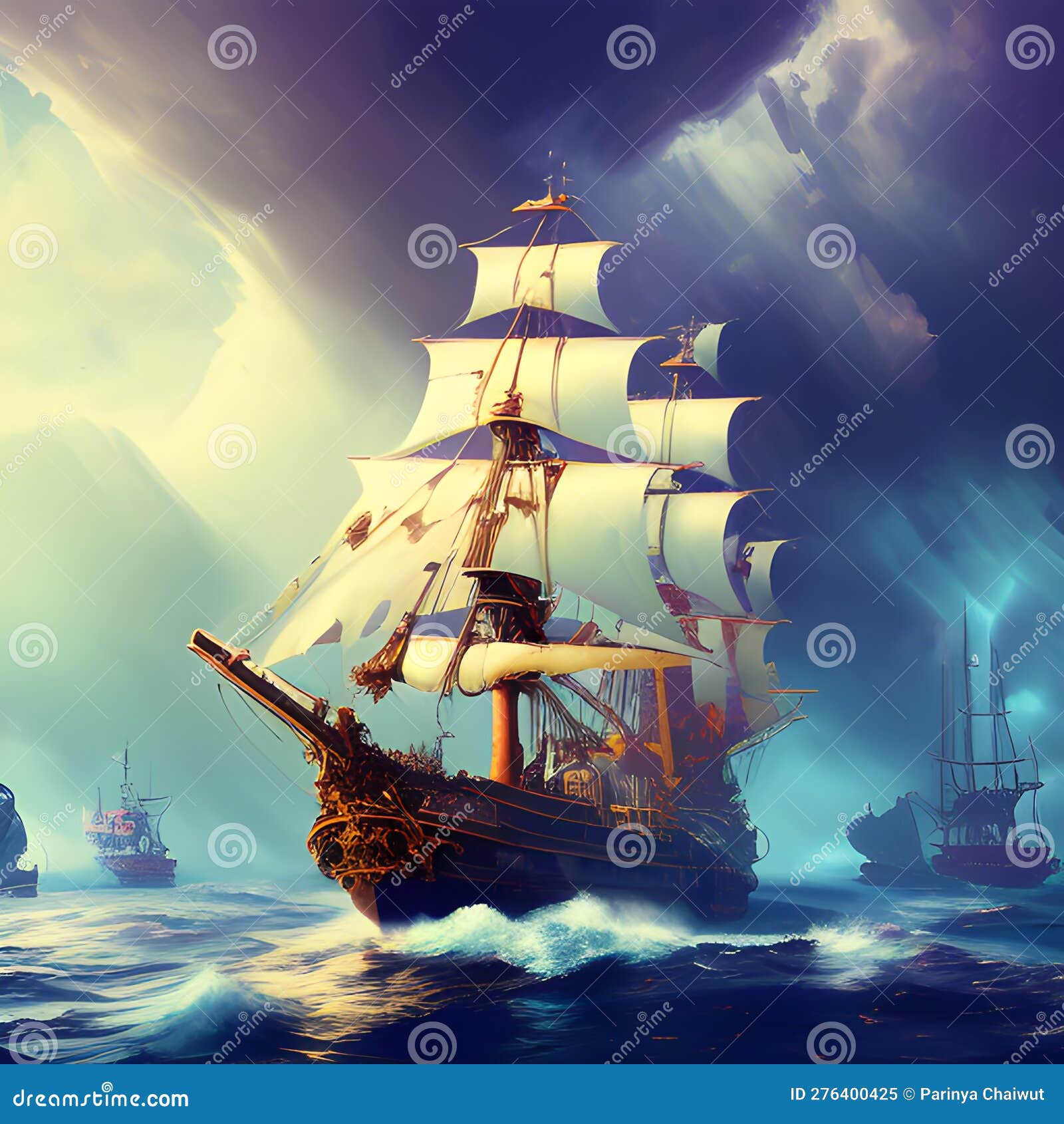 The Pirate Vortex, Generative AI Stock Illustration - Illustration of ...