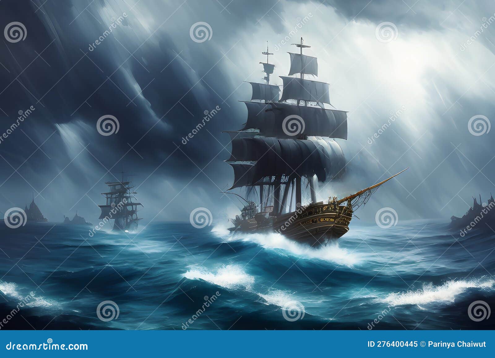 The Pirate Vortex, Generative AI Stock Illustration - Illustration of ...