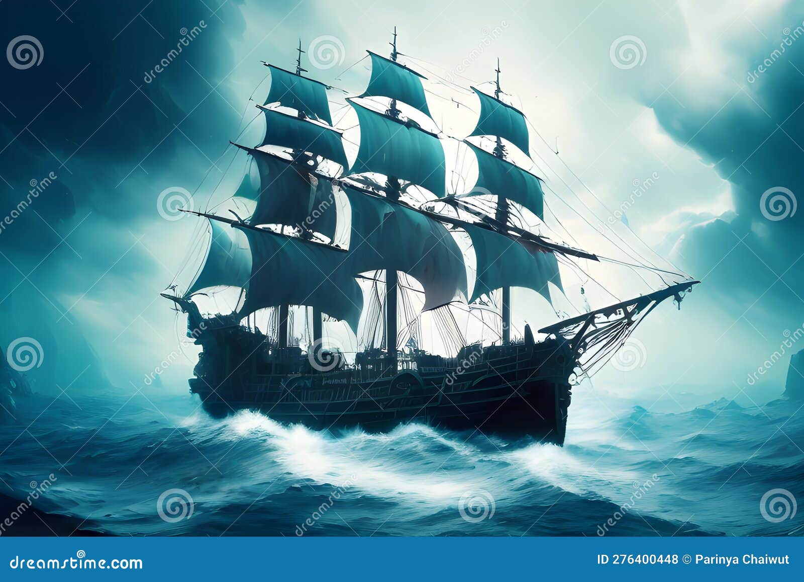 The Pirate Vortex, Generative AI Stock Illustration - Illustration of ...