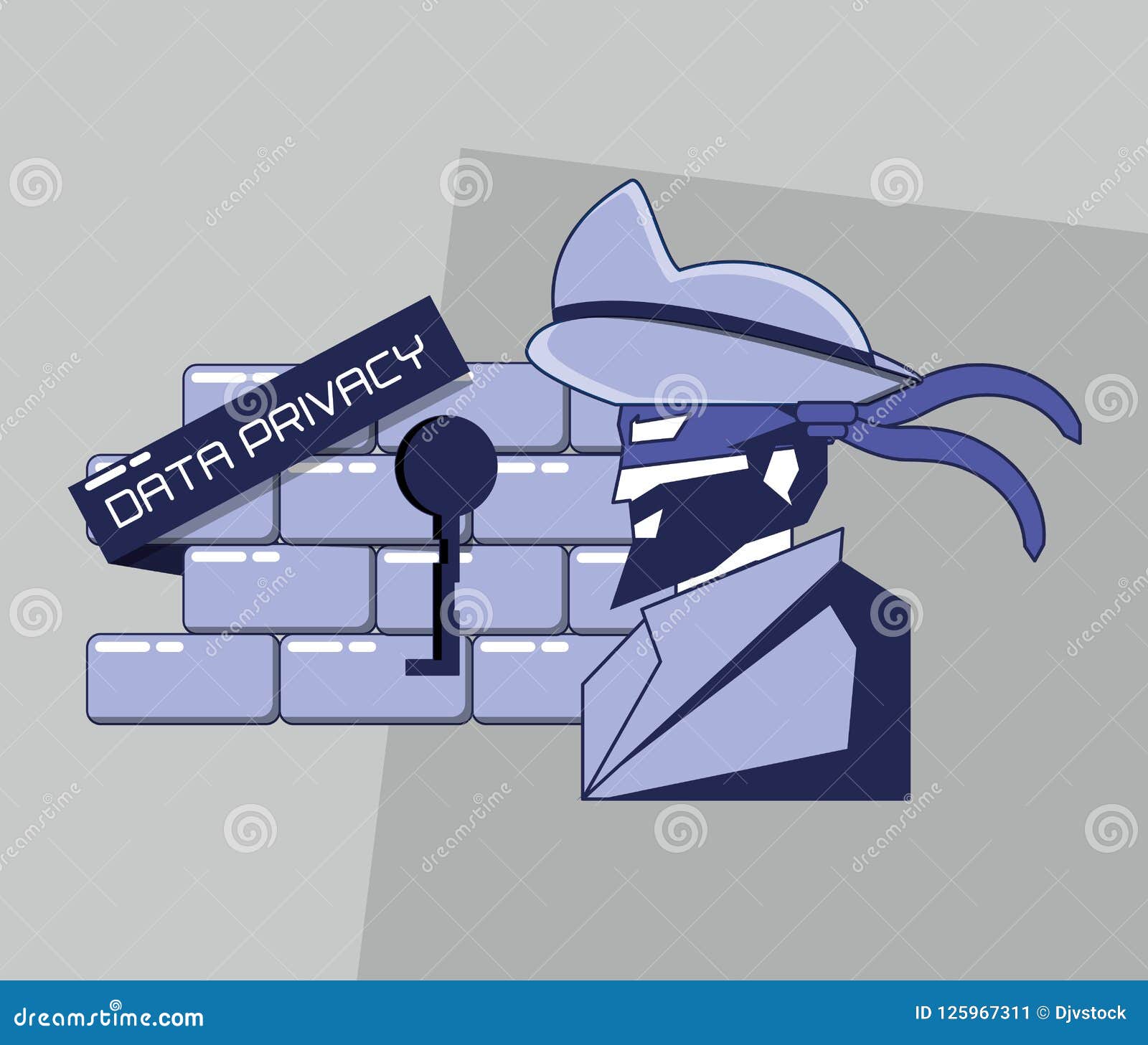 Pirate with Wall Data Privacy Stock Vector - Illustration of center ...