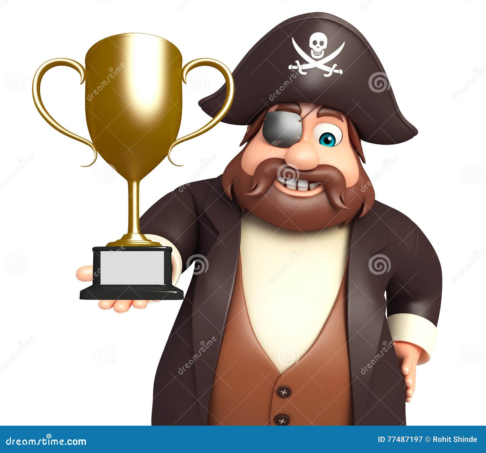 Pirate with Winning cup stock illustration. Illustration of ocean ...