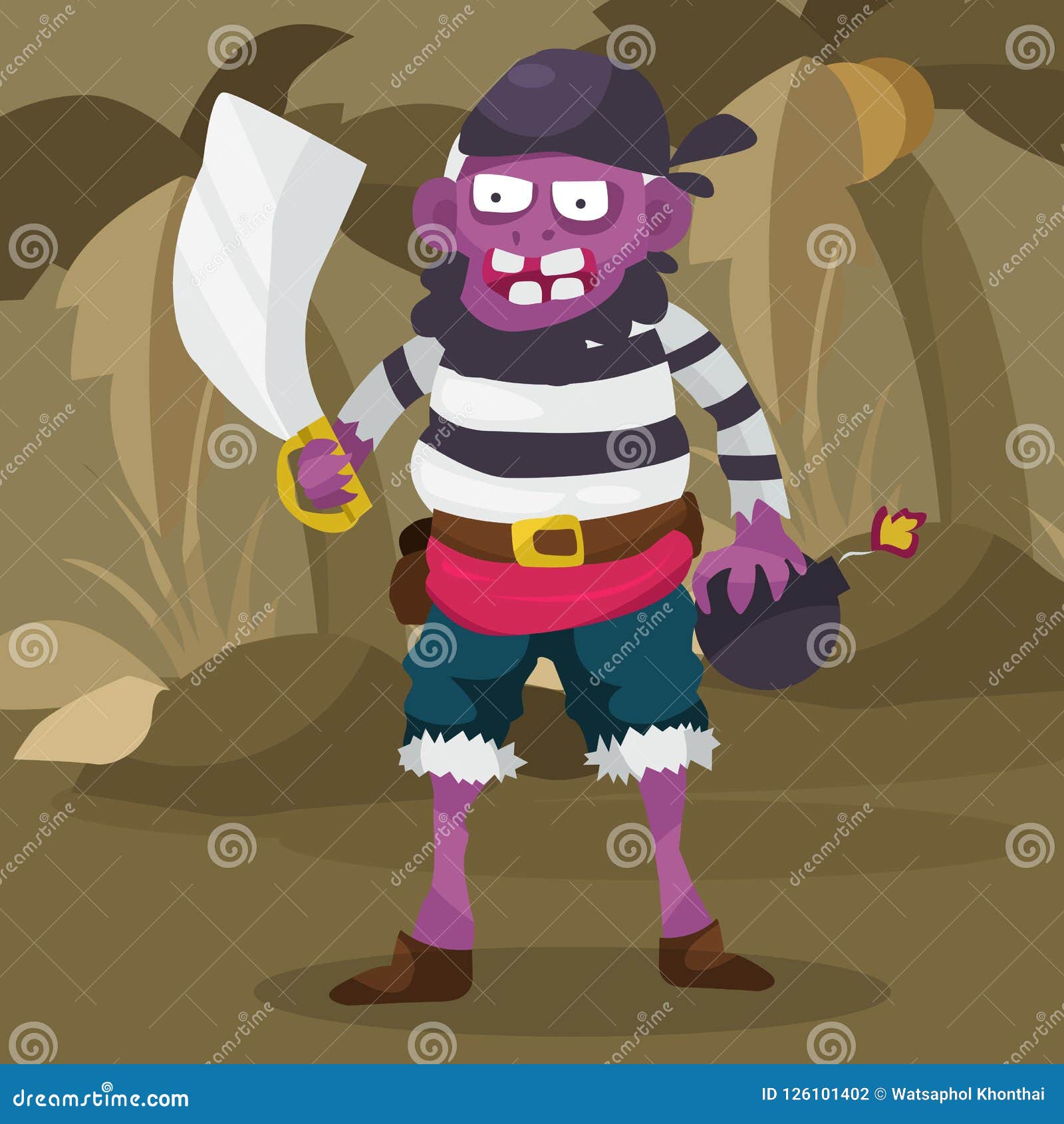 Pirate Zombie, Cartoon Illustration Stock Illustration - Illustration ...