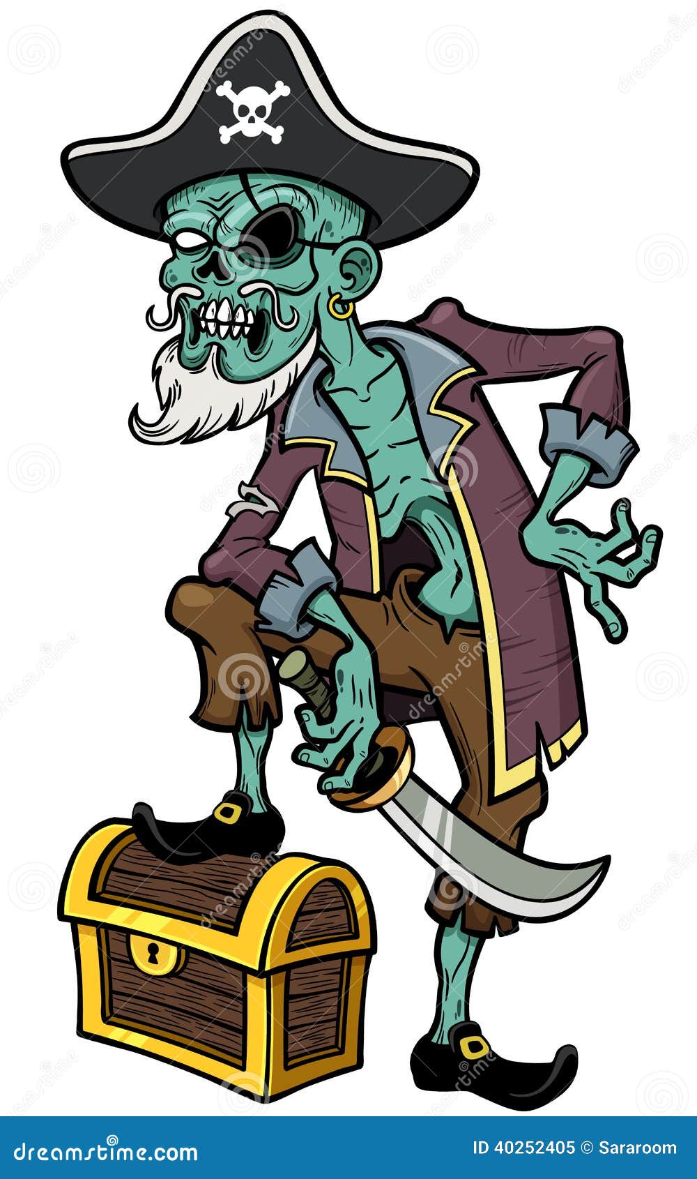 Pirate zombie stock vector. Illustration of pirate, robber - 40252405