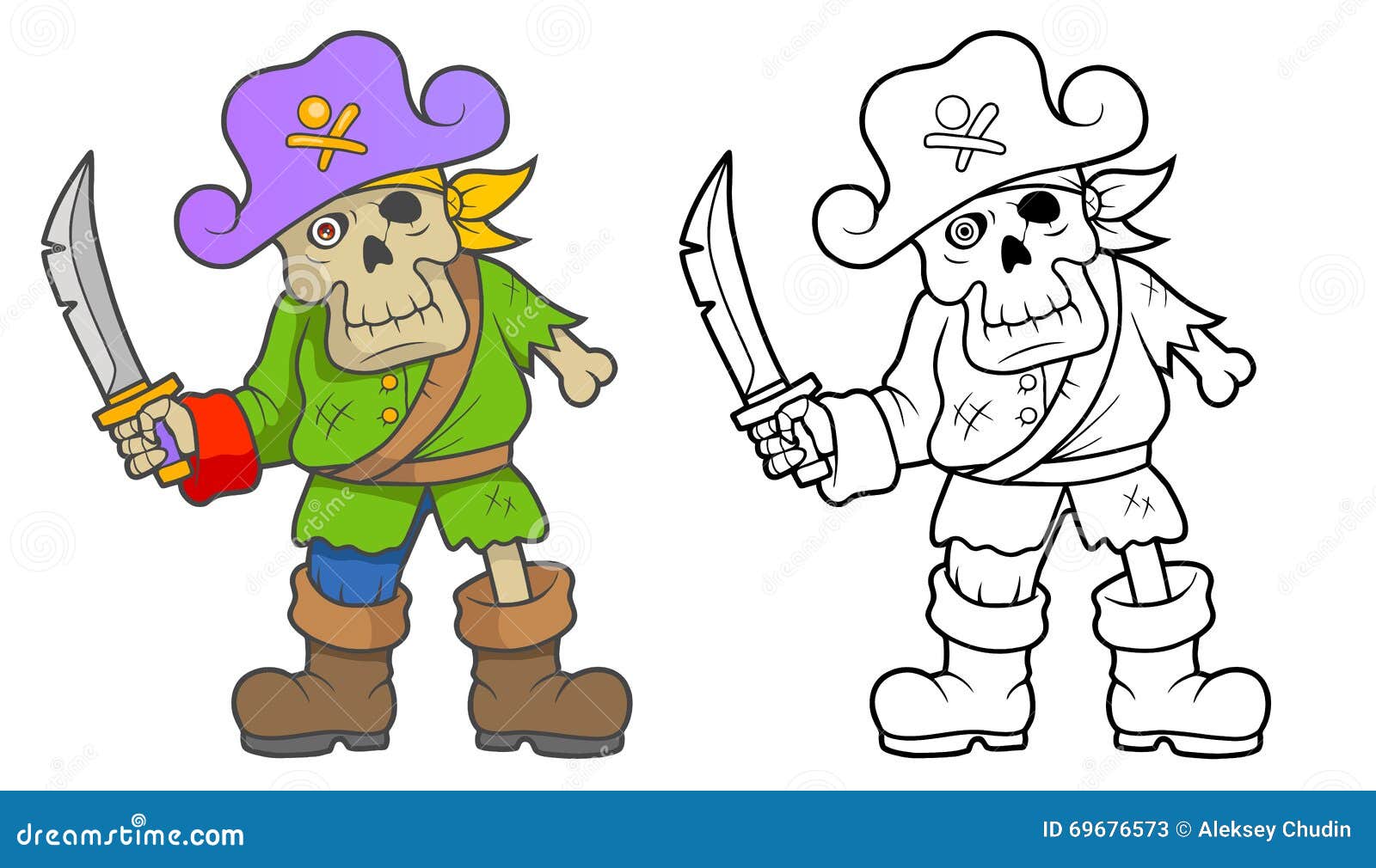 Pirate Zombies with a Sword Stock Illustration - Illustration of sailor ...