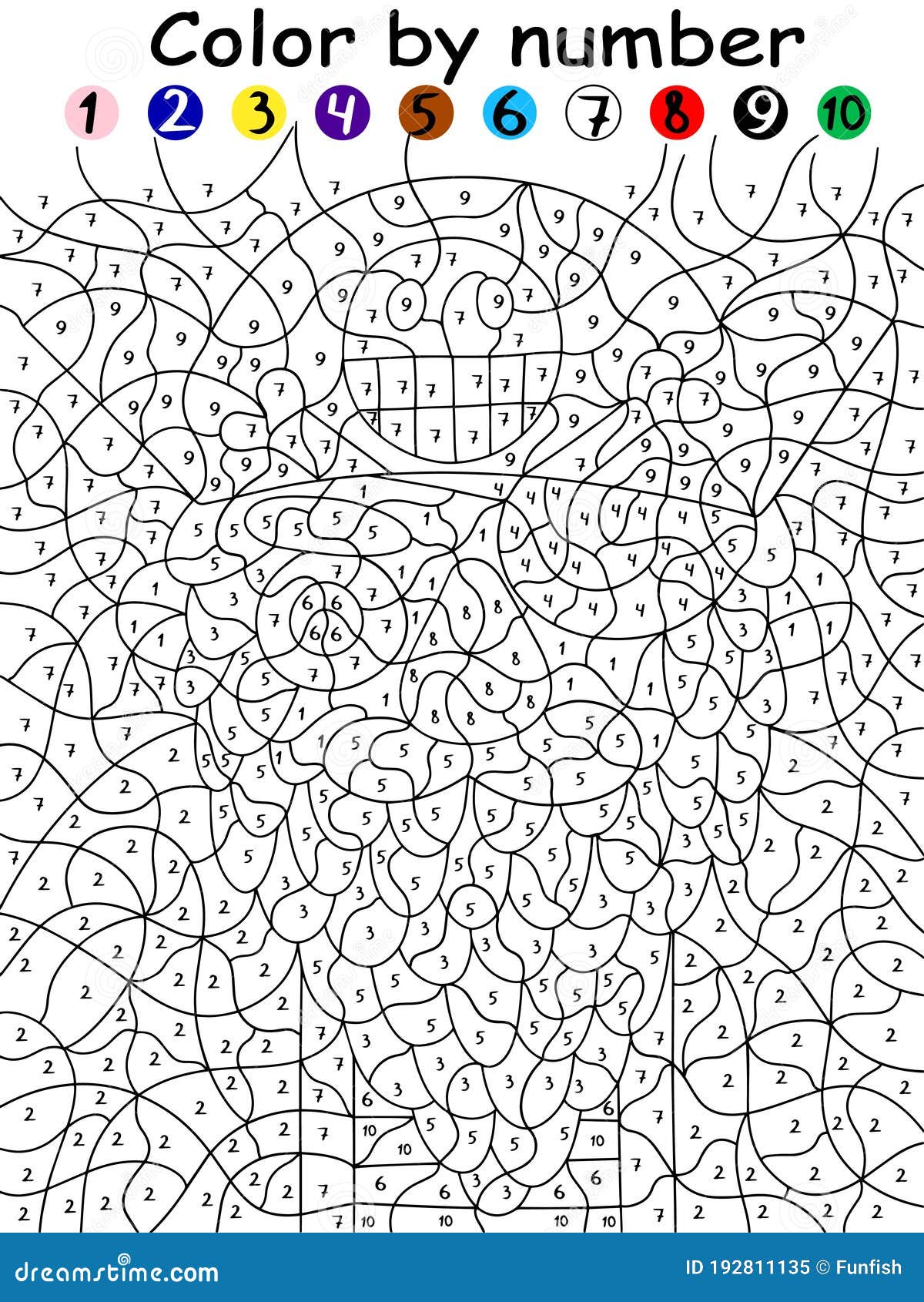 Pirate Color by Number Stock Vector Illustration Stock Vector ...