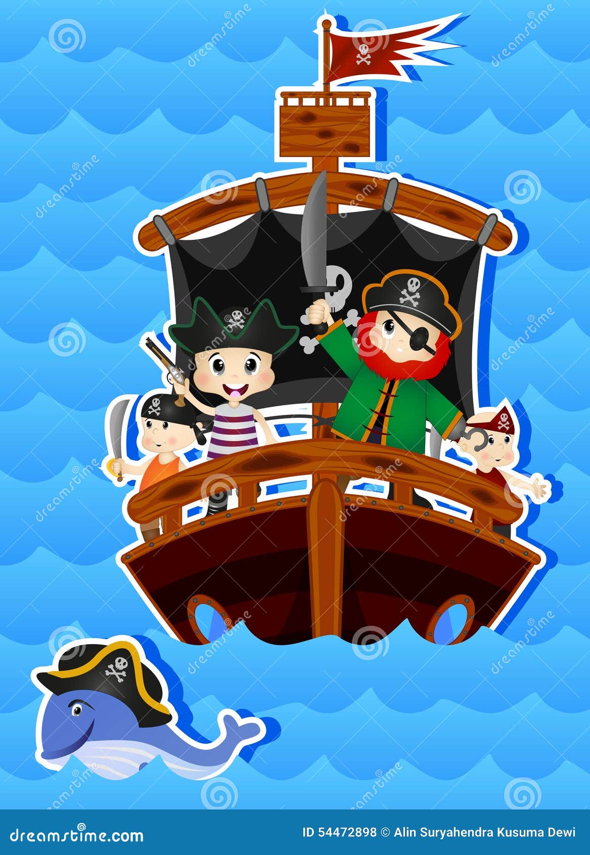 Pirates Cartoon for Your Design Vector Stock Vector - Illustration of ...