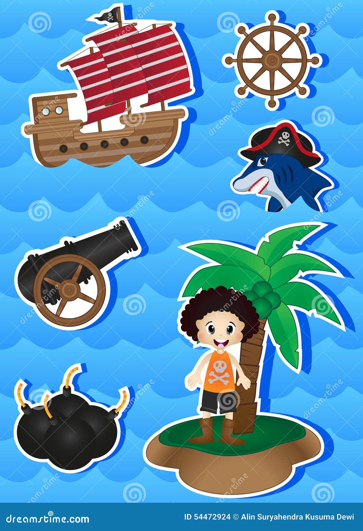 Pirates Cartoon for Your Design Vector Stock Vector - Illustration of ...