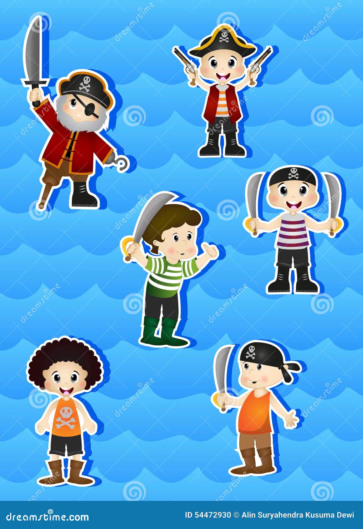 Pirates Cartoon for Your Design Vector Stock Vector - Illustration of ...