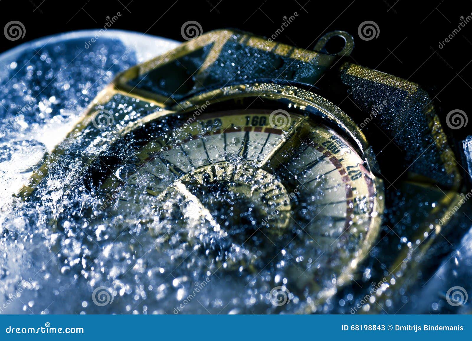 Pirates compass in ice stock image. Image of macro, heart - 68198843