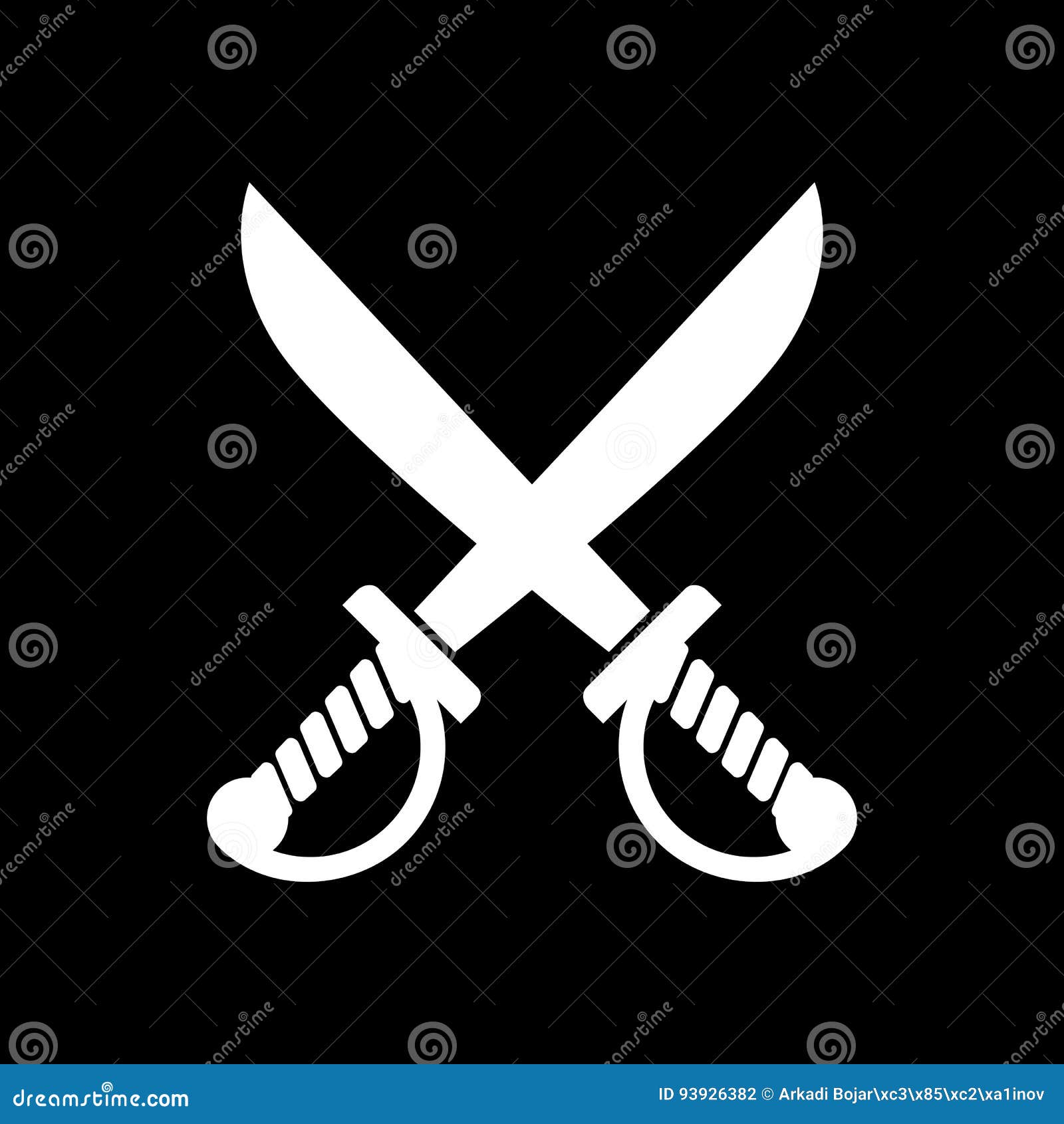 Crossed Sabers Icon, Pirates Symbol Vector Illustration | CartoonDealer ...
