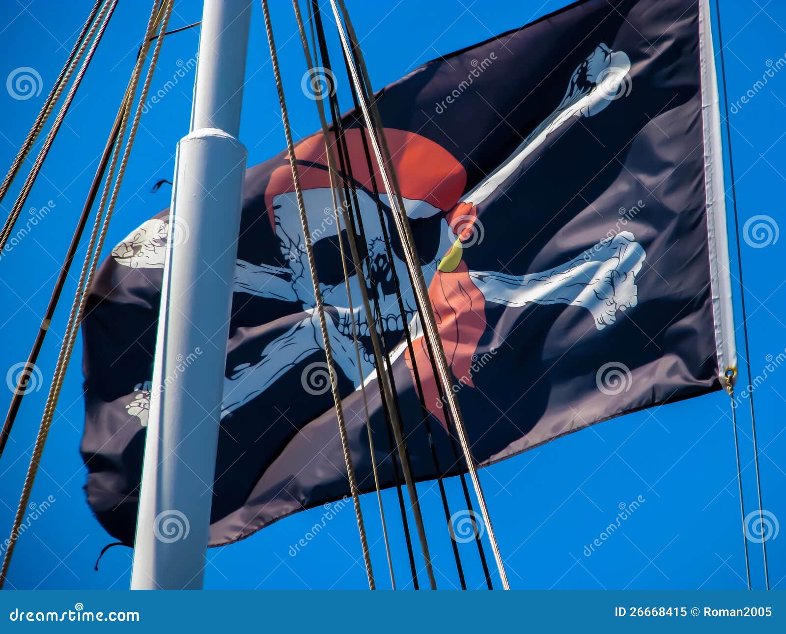 Pirates Flag stock image. Image of harbor, boat, water - 26668415