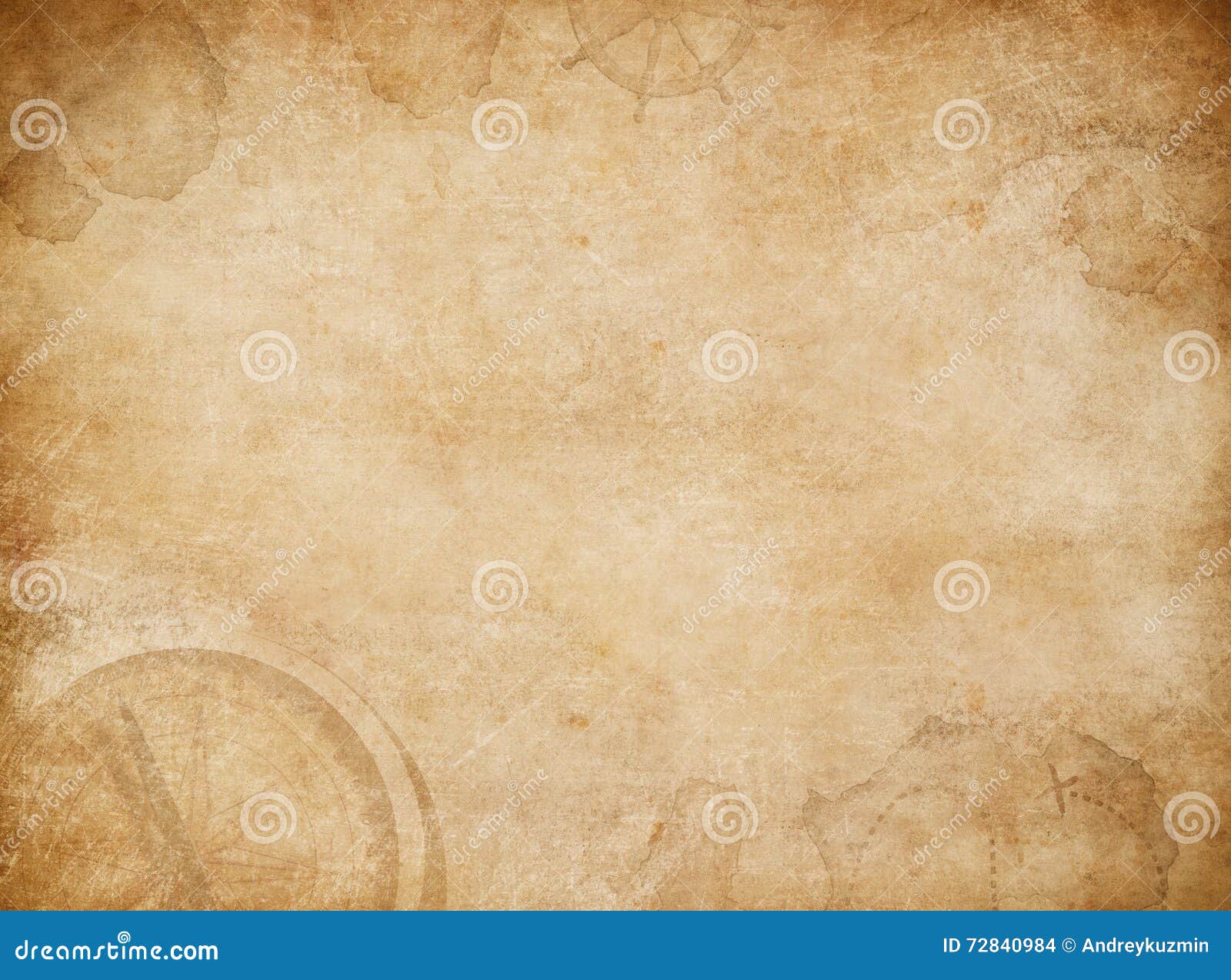 Pirates Map Background. Old Treasure Map with Compass Stock Photo ...