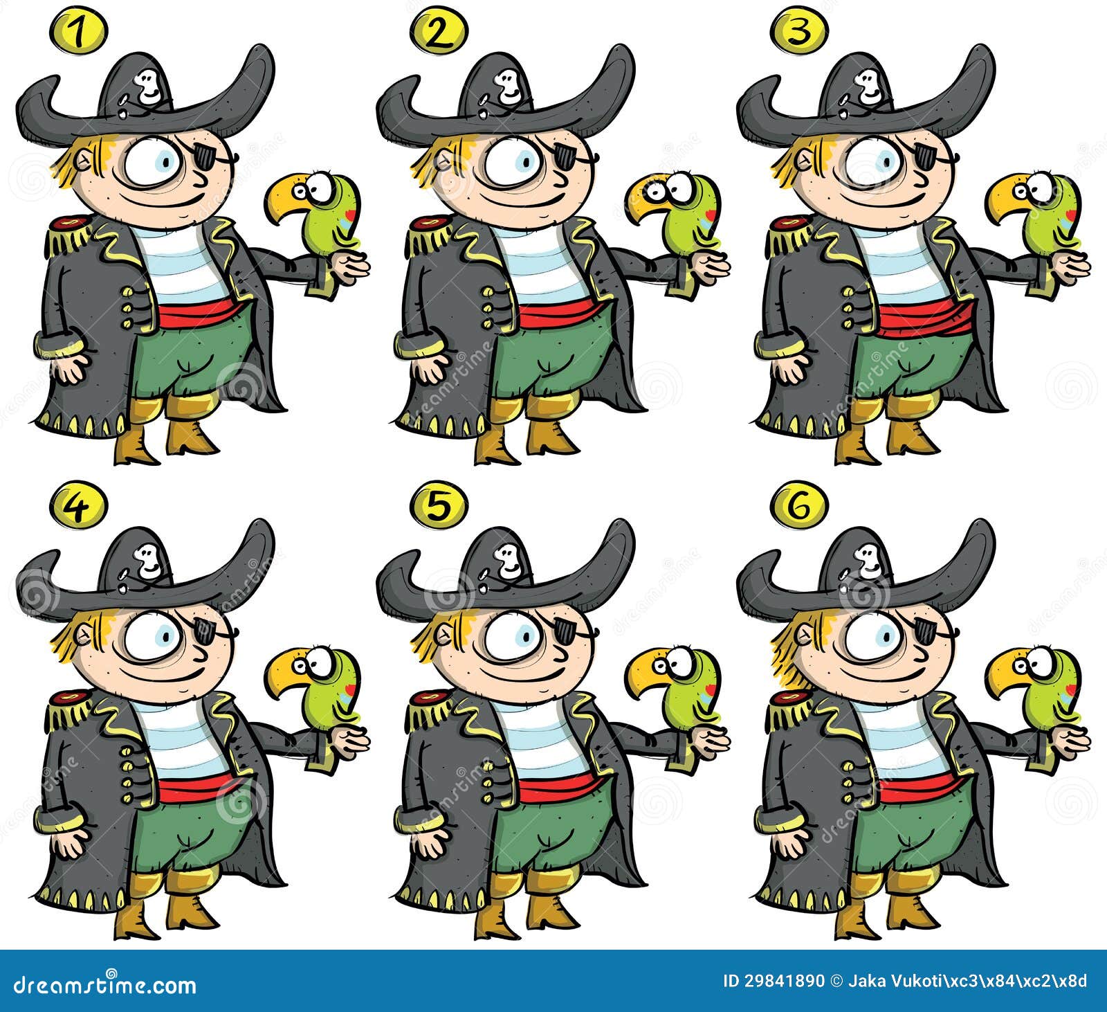 Pirates Match-up Visual Game Vector Illustration | CartoonDealer.com ...