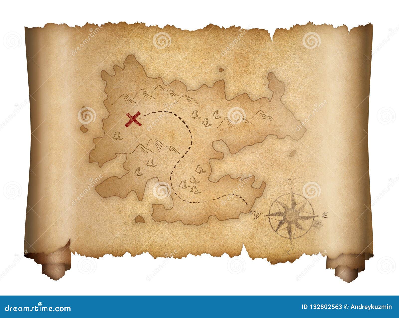 Aged Pirates Treasure Map Background Stock Illustration | CartoonDealer ...