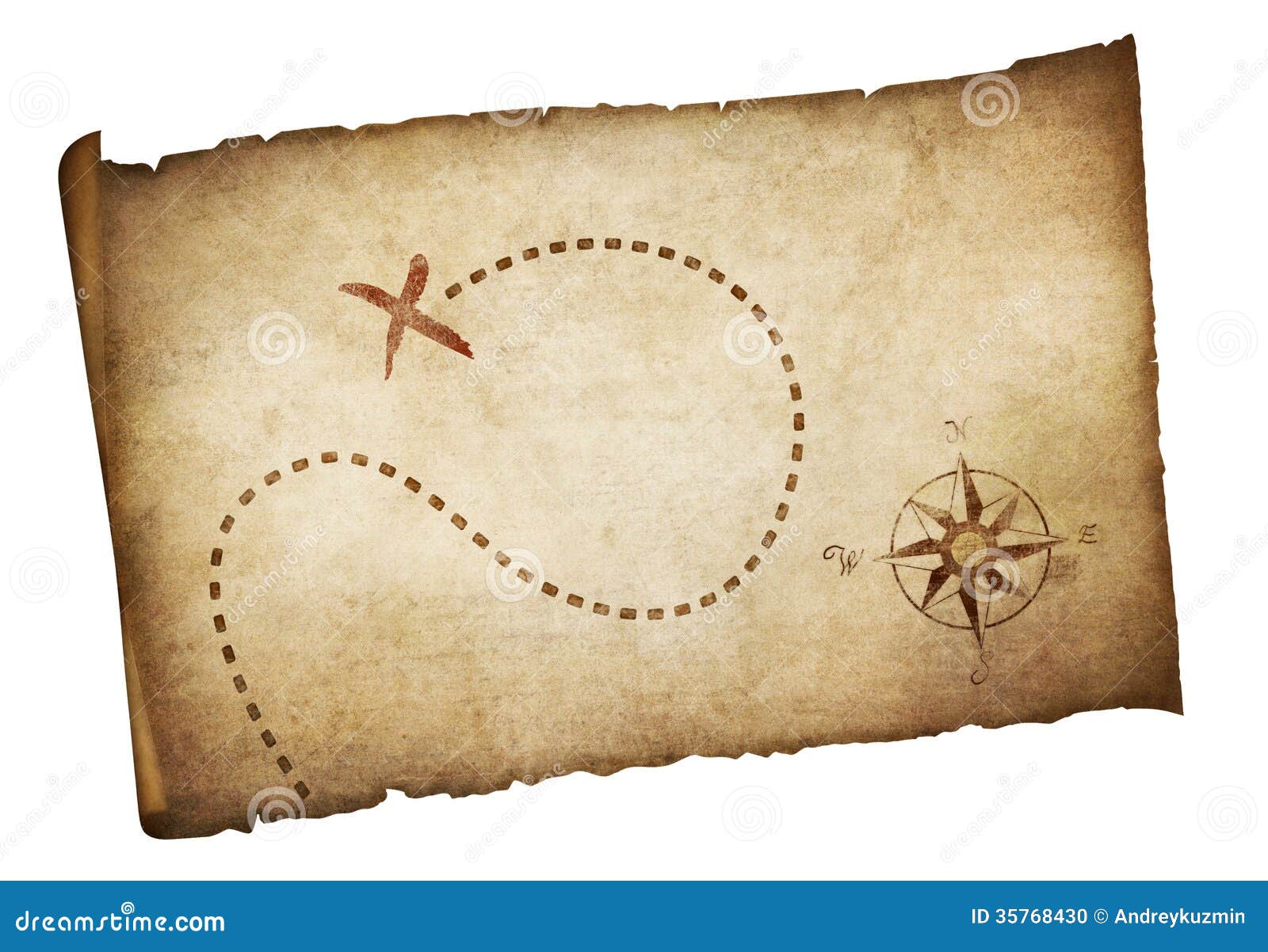 Pirates Old Treasure Map Isolated Stock Photo - Image of concept ...