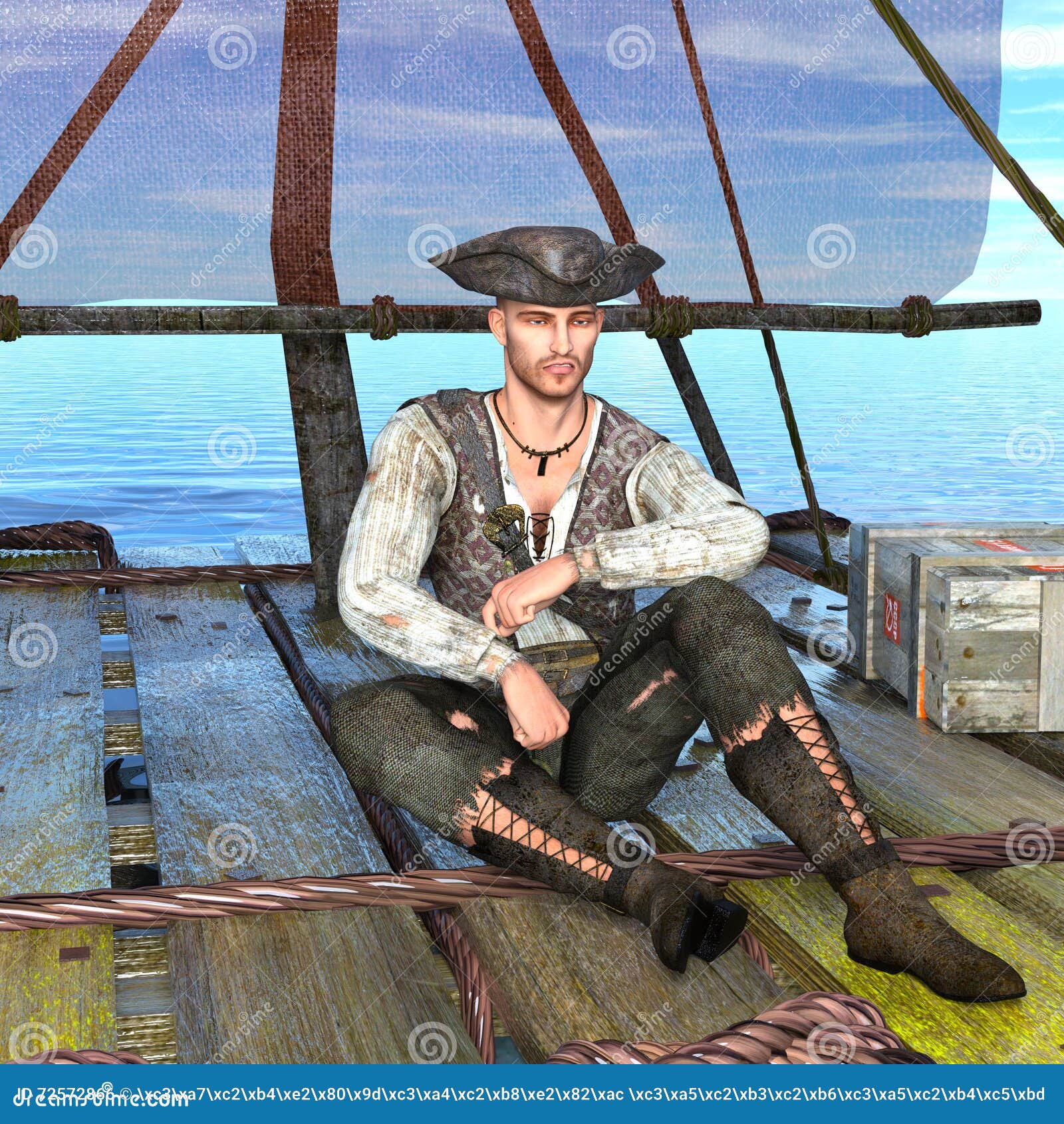 Pirati fotografia stock. Immagine di barca, posa, zattera - 72572866