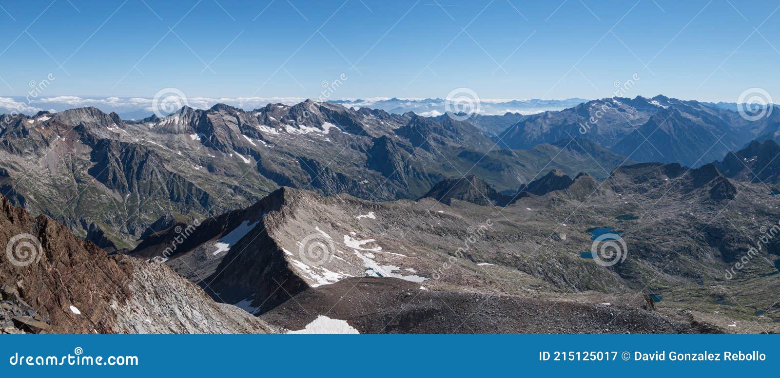 Pirineos Mountain Range View from Posets Peak Stock Image - Image of ...