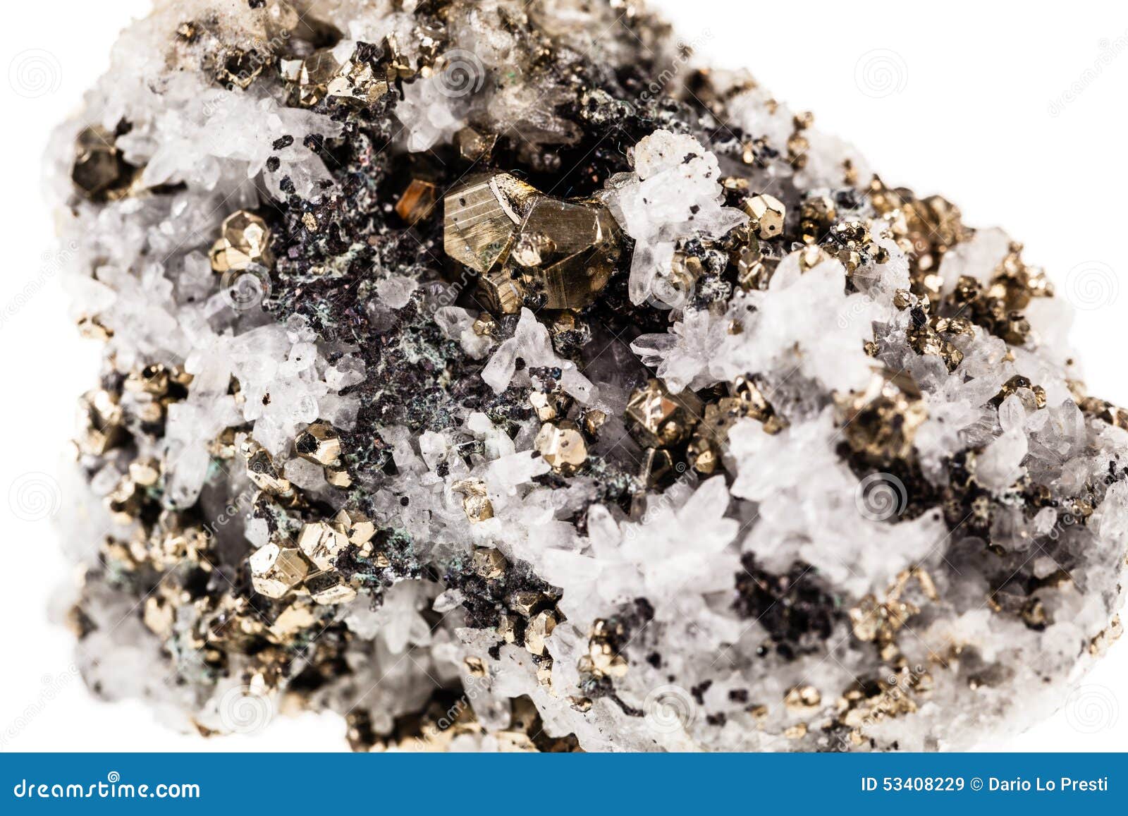 Pirite Na Matriz De Quartzo Imagem de Stock - Imagem de comum ...