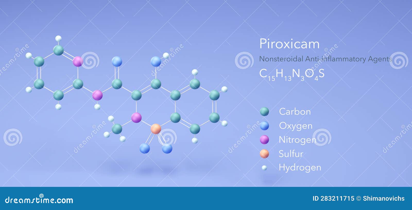 Piroxicam Molecule, Molecular Structures, Nonsteroidal Anti ...