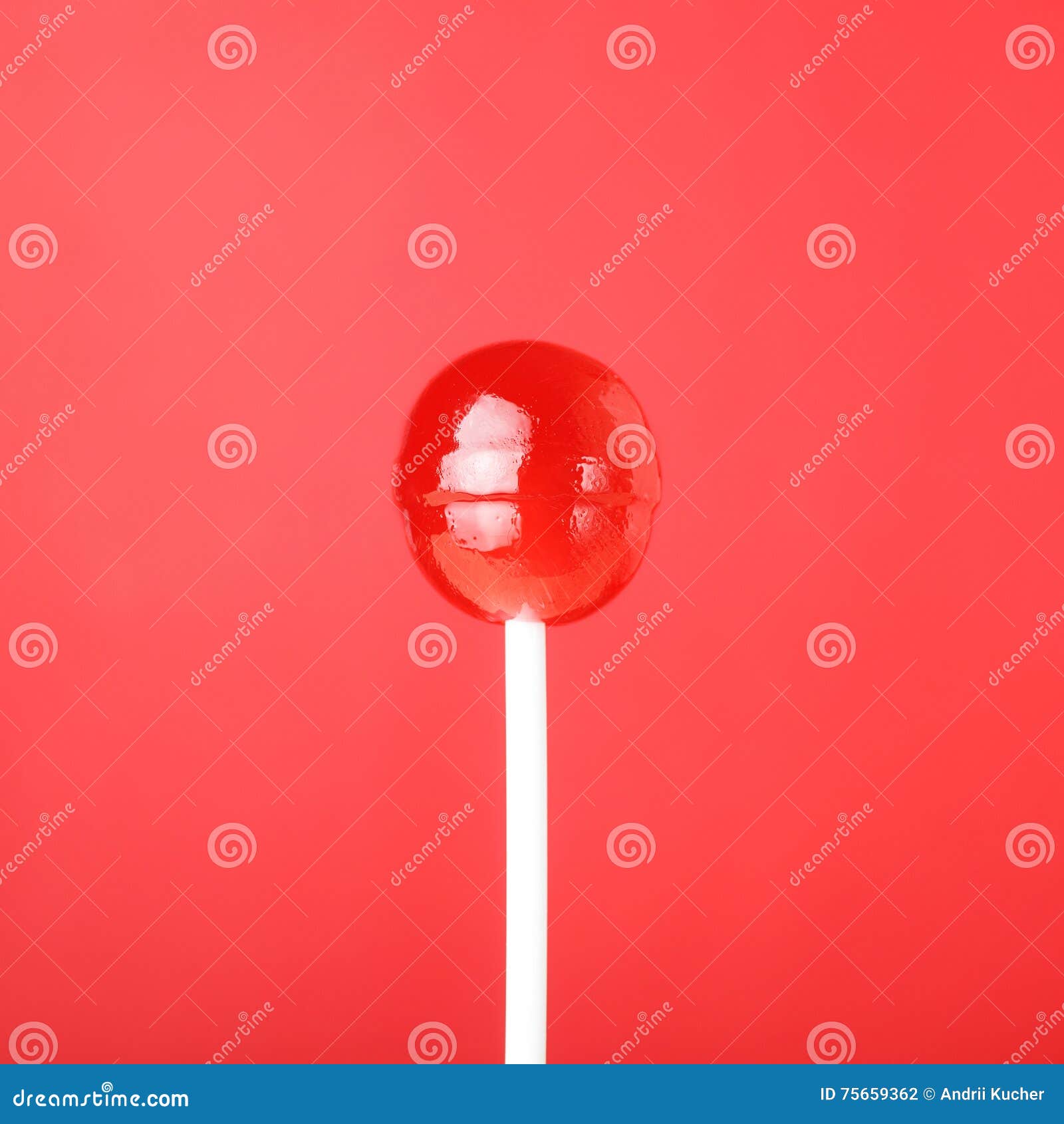 Piruleta Roja En Fondo Rojo Foto de archivo - Imagen de color, primer ...
