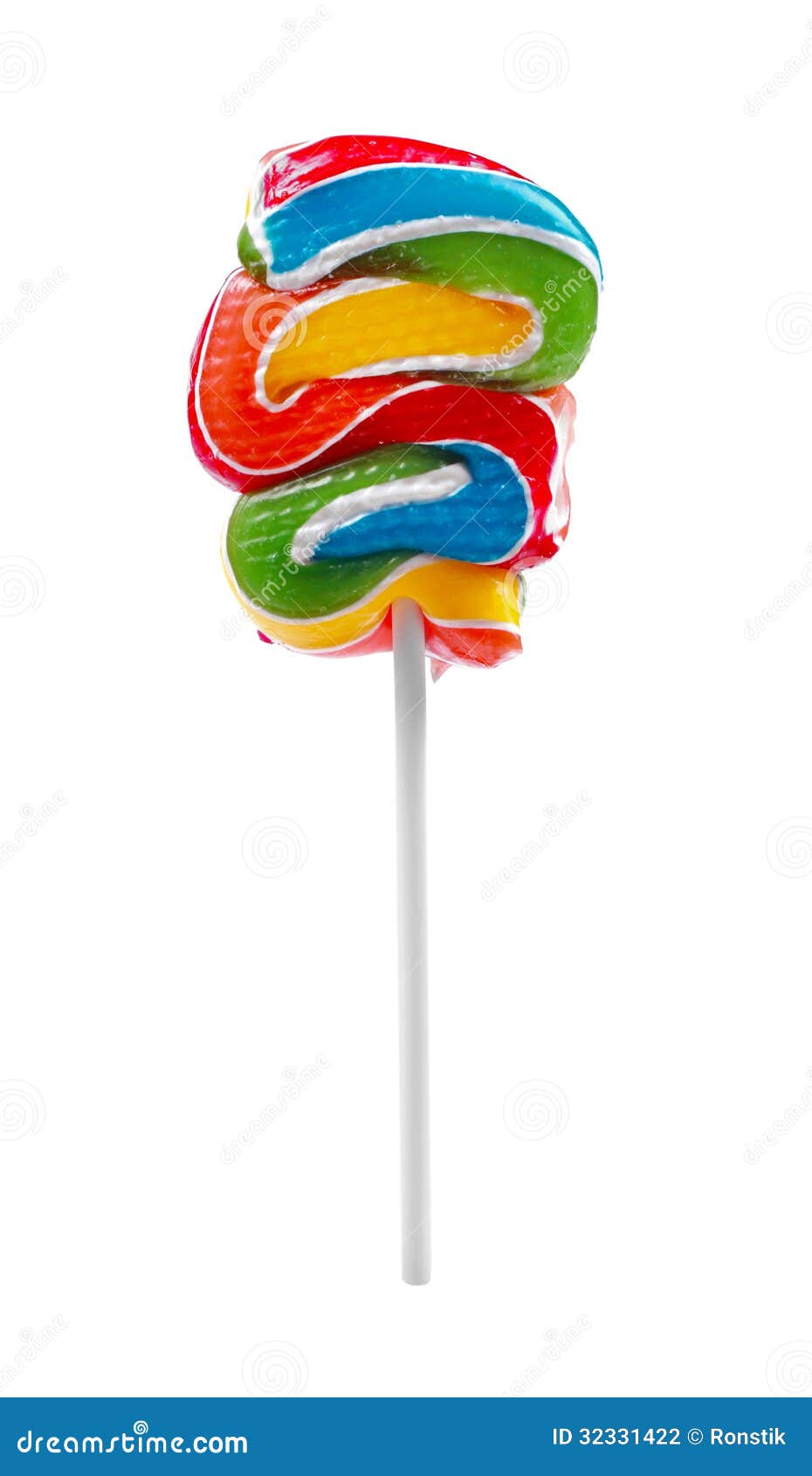 Pirulito Colorido Na Vara Isolada No Branco Foto de Stock - Imagem de ...