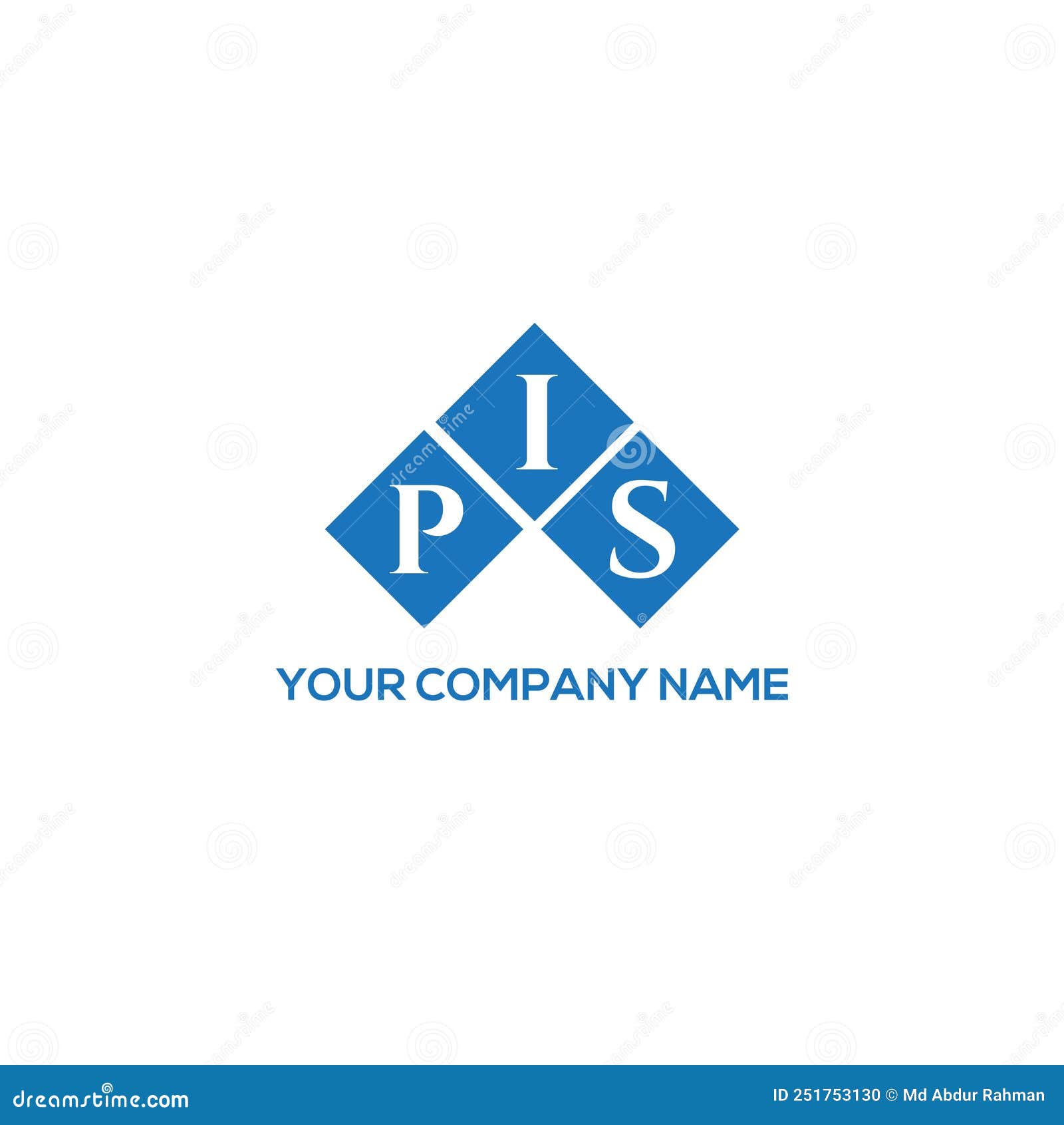PIS Letter Logo Design on WHITE Background. PIS Creative Initials ...