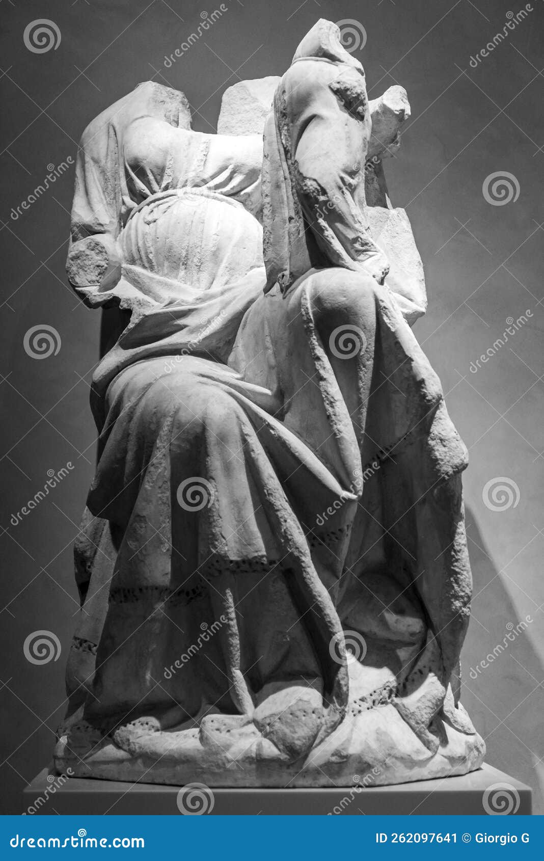 Black and White Photo of Headless Statue in Ruins Editorial Photo ...