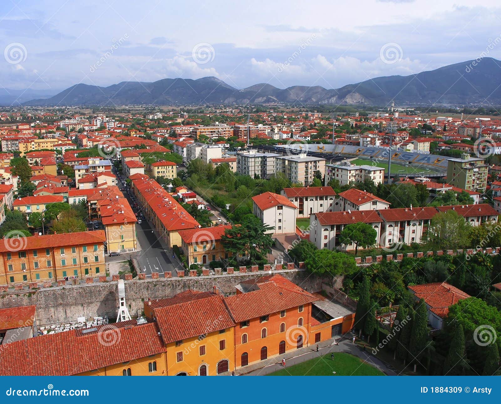 Pisa from above (2) stock image. Image of house, europe - 1884309