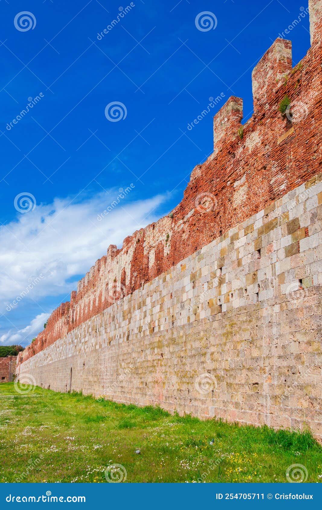 Pisa ancient walls ruins stock image. Image of tuscany - 254705711