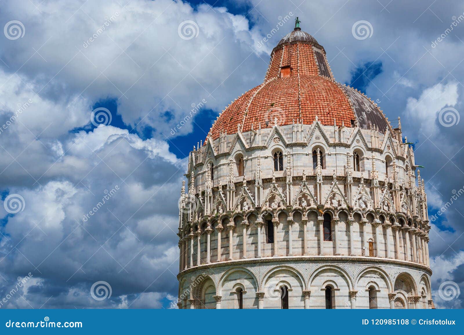 Pisa Baptistry Dome with Clouds Stock Photo - Image of italy, marble ...