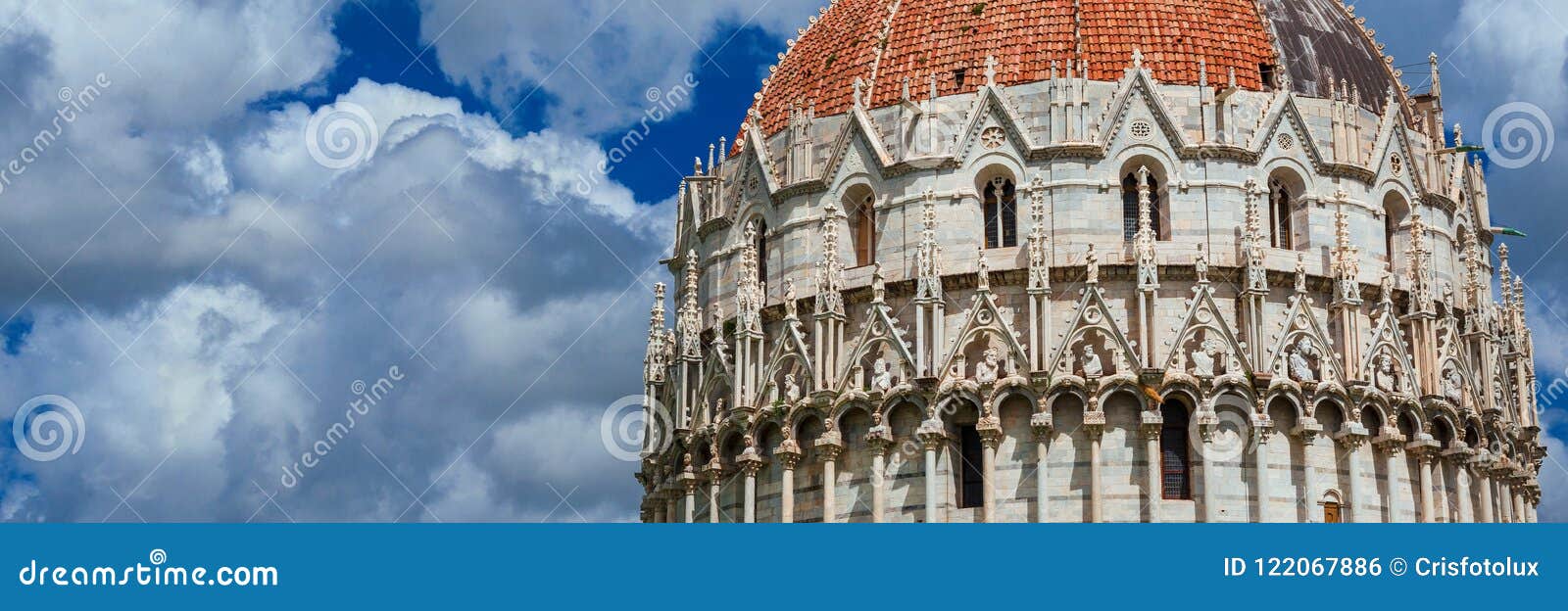 Pisa Baptistry Dome with Clouds Stock Photo - Image of baptistery ...