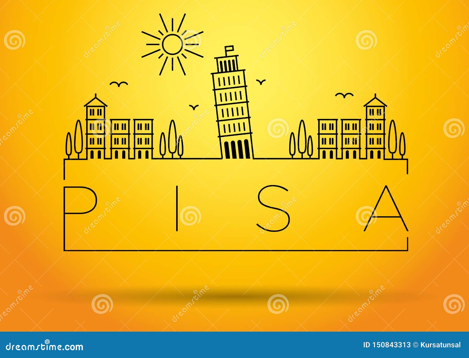 Pisa City Italian Republic, Italy, Tuscany Map Vector Illustration ...