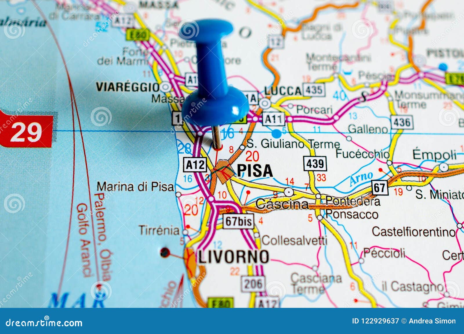 Pisa no mapa imagem de stock. Imagem de azul, pisa, mapa - 122929637