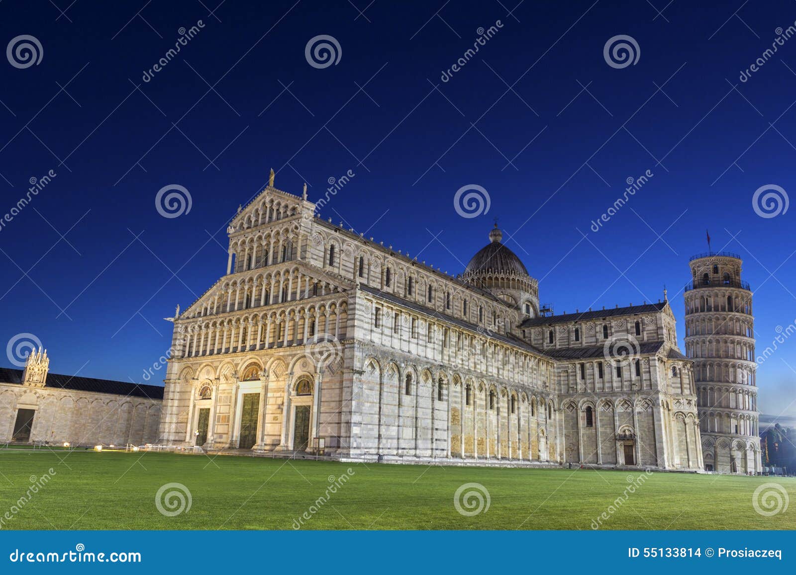 Pisa S Cathedral Square with the Tower of Pisa and the Cathedral Stock ...