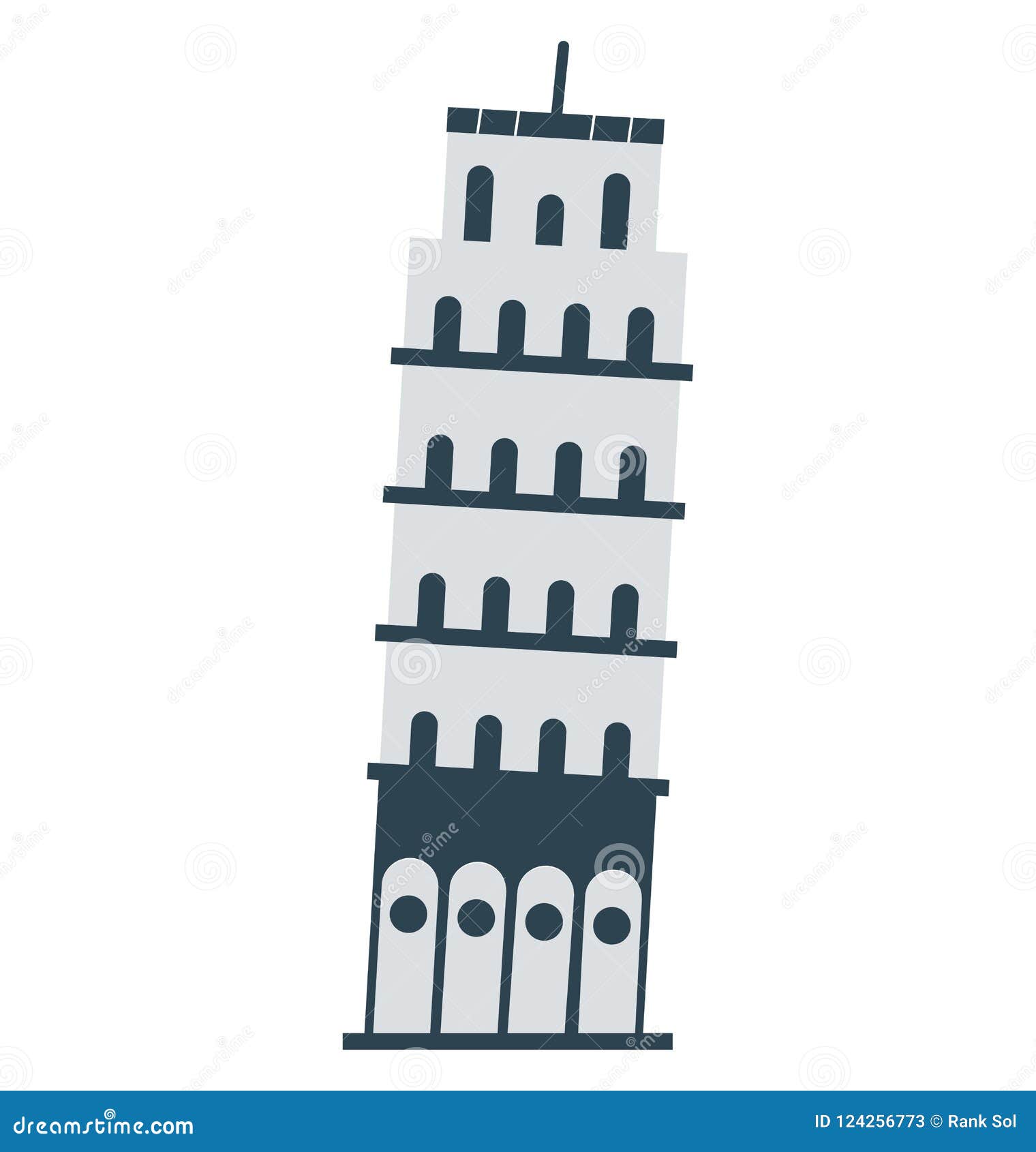 Pisa Tower Color Vector Isolated Icon Editable Stock Vector ...